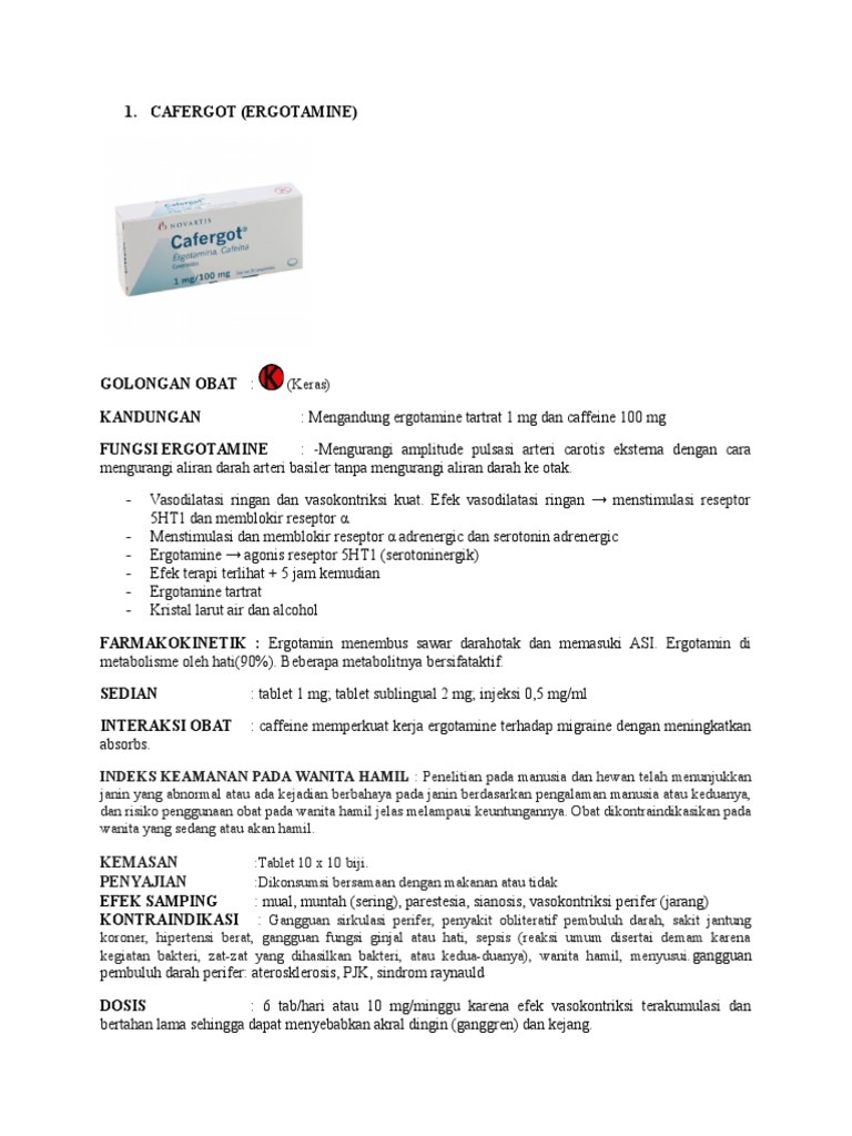 Sediaan CAFERGOT | PDF