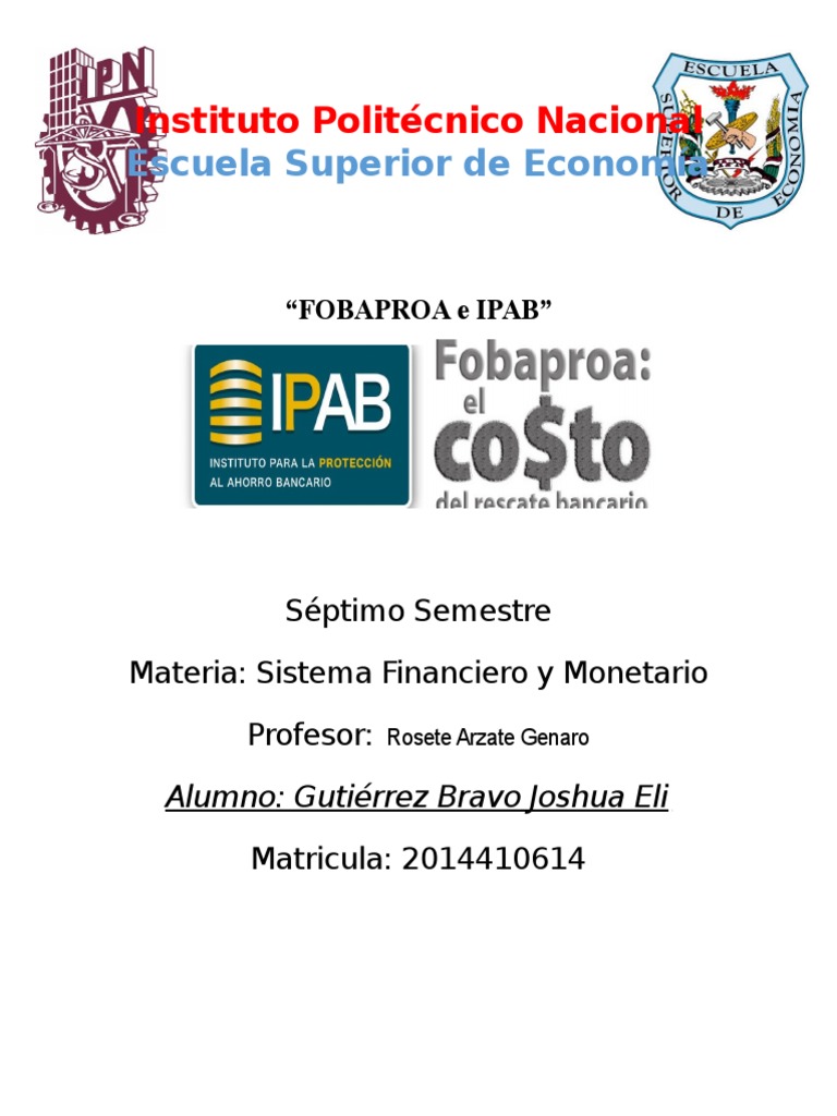 FOBAPROA e IPAB: Historia y Contexto | PDF | Dinero | Ciencias económicas