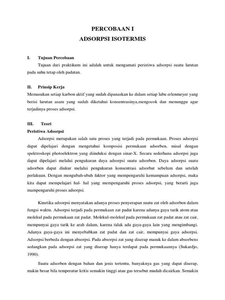 Modul 1 Adsorpsi Isotermis | PDF