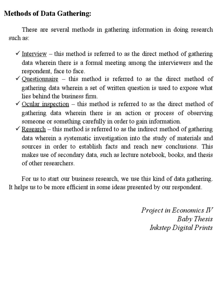 Methods of Gathering Data | PDF