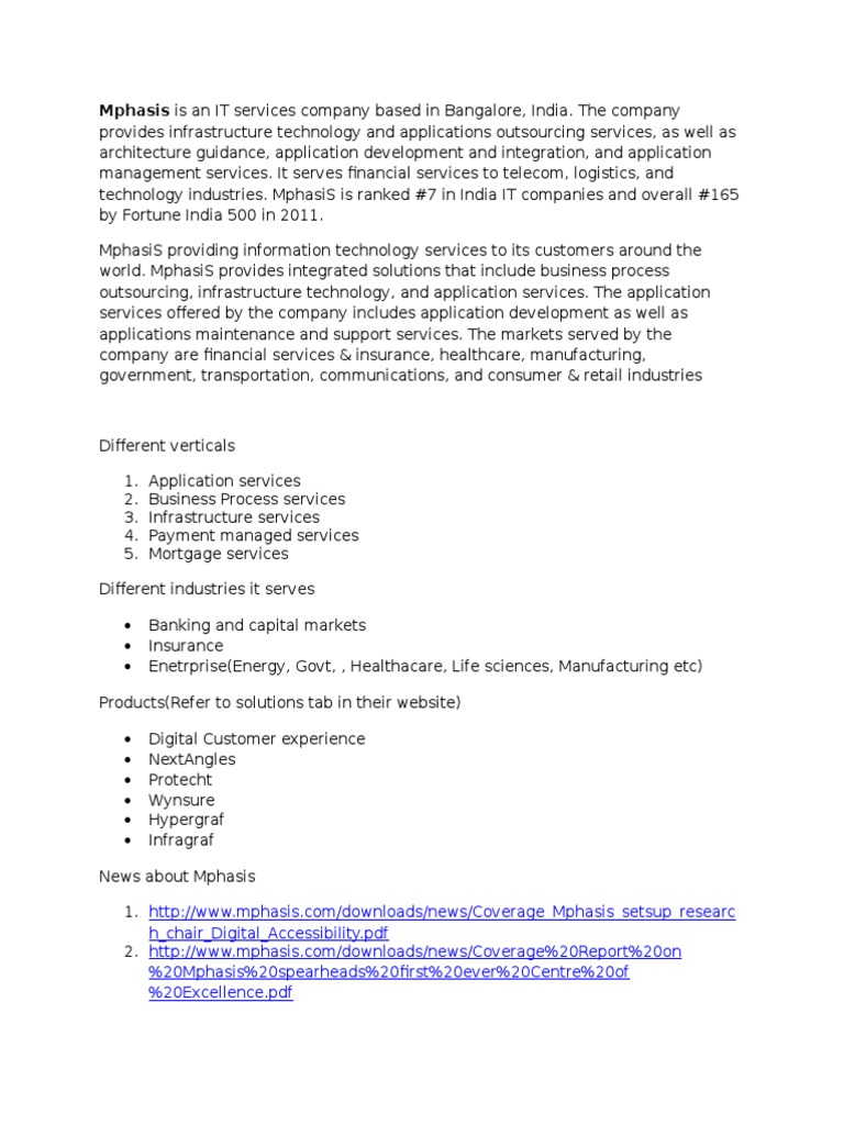 Mphasis | PDF