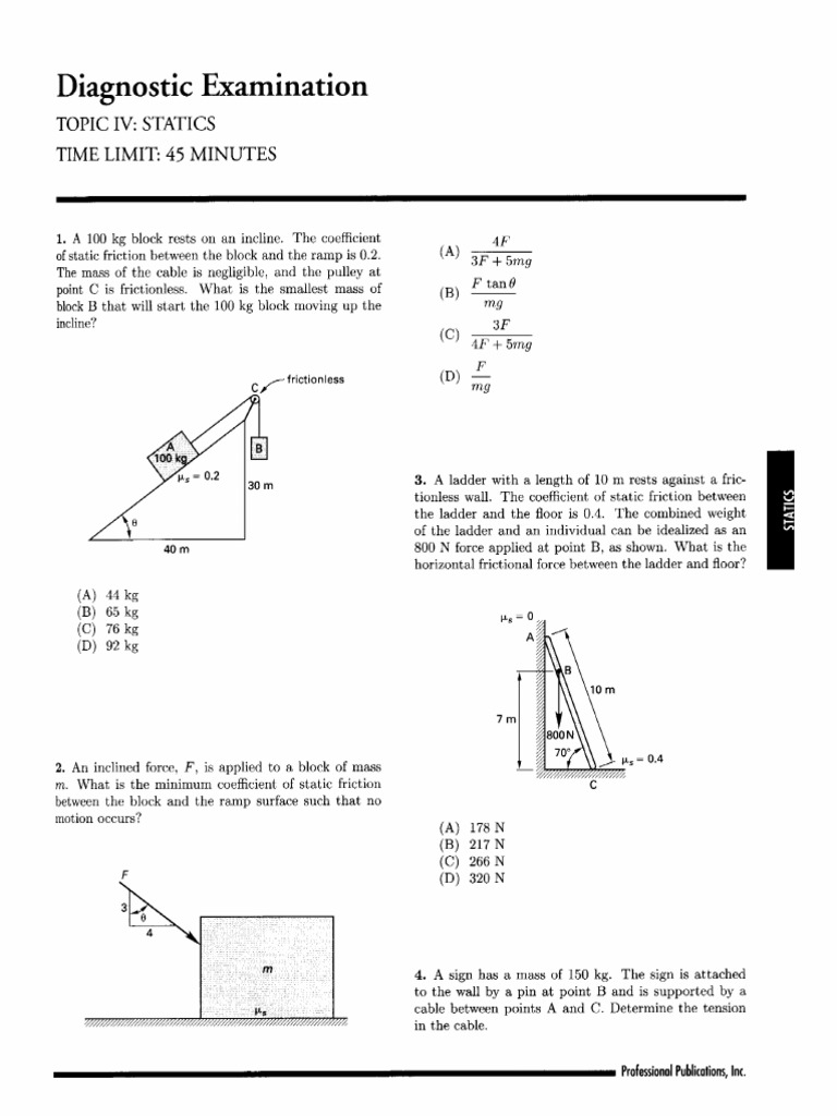 Statics Practice Problems | PDF