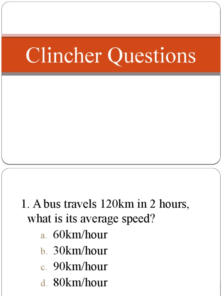Clincher Questions | PDF