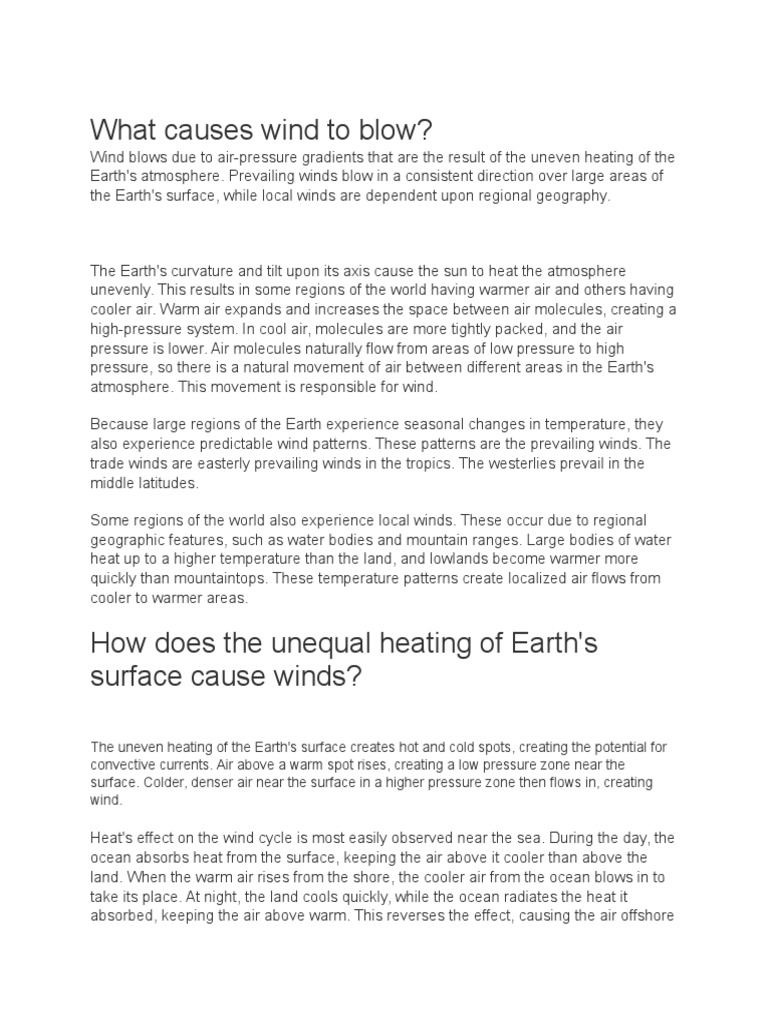 What Causes Wind To Blow? | PDF
