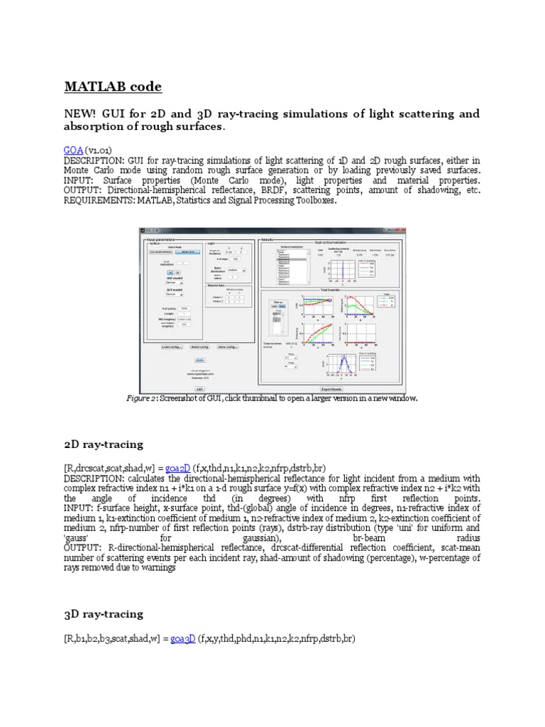 MATLAB Code | PDF | Reflection (Physics) | Refractive Index