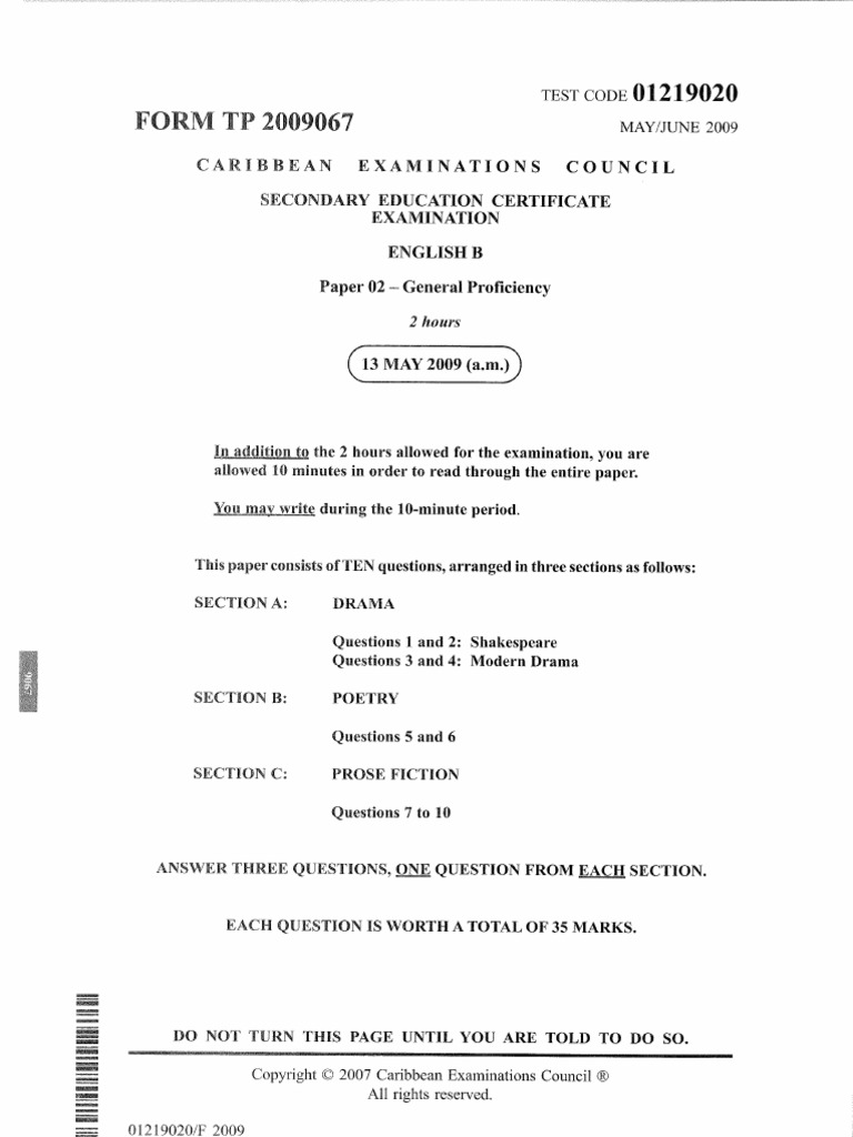 English B Paper 2 | PDF | The Merchant Of Venice | Poetry