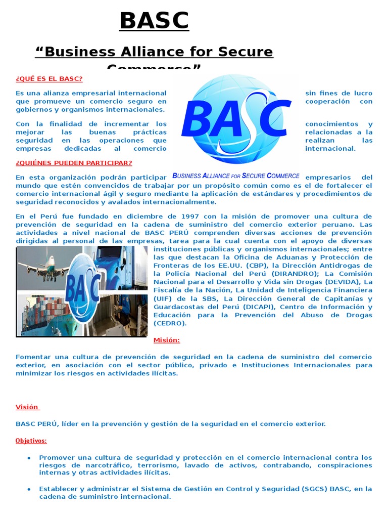 Que Es El Basc | PDF | aduana | Perú