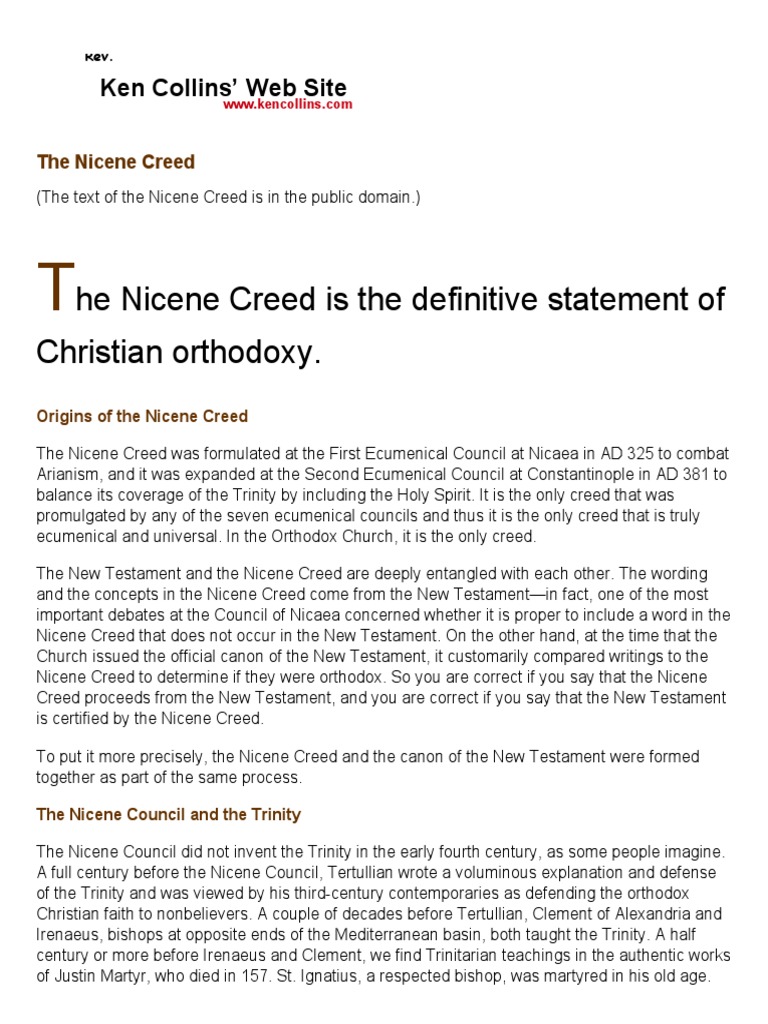 The Nicene Creed | Trinity | God The Father