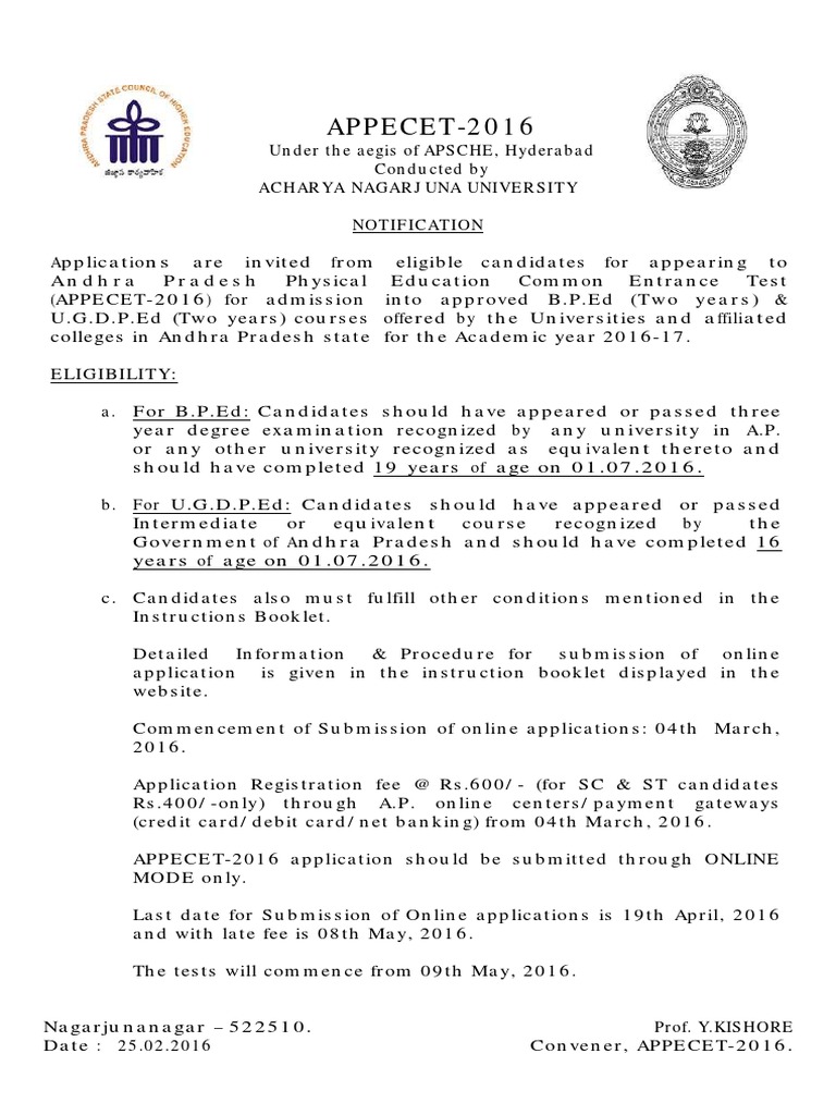 Pecet 2016 Notification | PDF | Career & Growth | Technology & Engineering