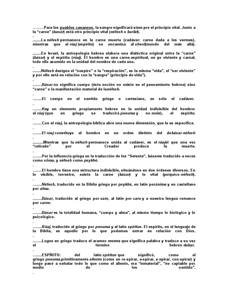 Significado de Ruaj y Néfesh en Hebreo | PDF | latín | Alma