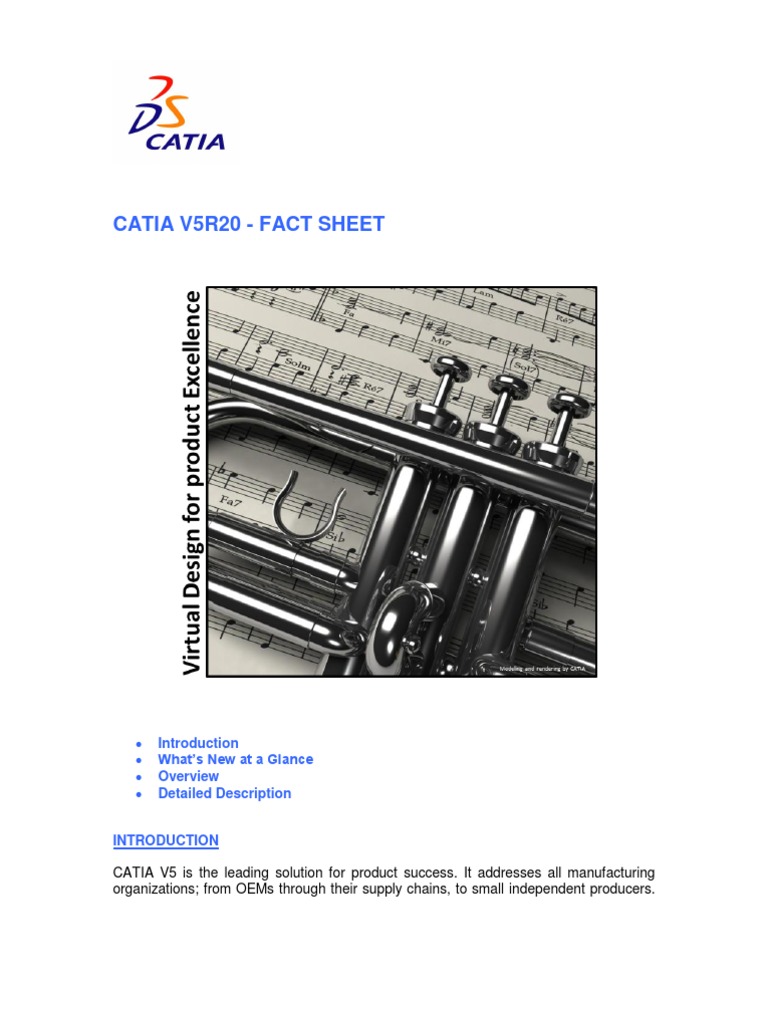 CATIA V5R20 Factsheet | PDF | Simulation | Engineering