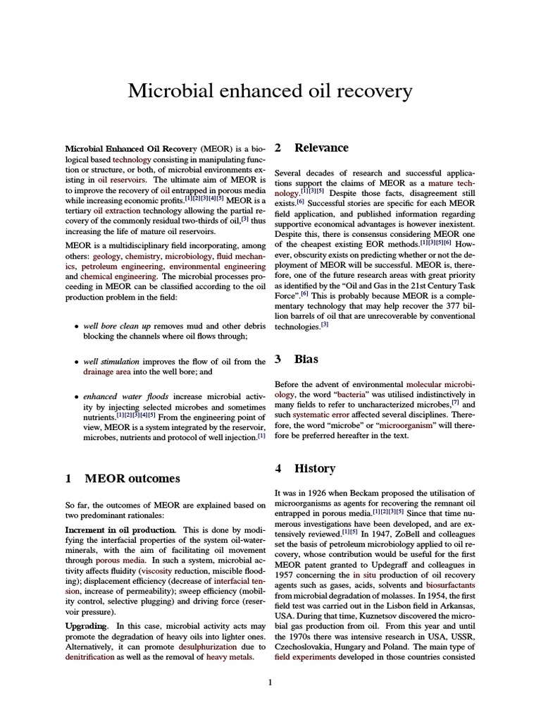 Microbial Enhanced Oil Recovery | PDF | Petroleum | Redox