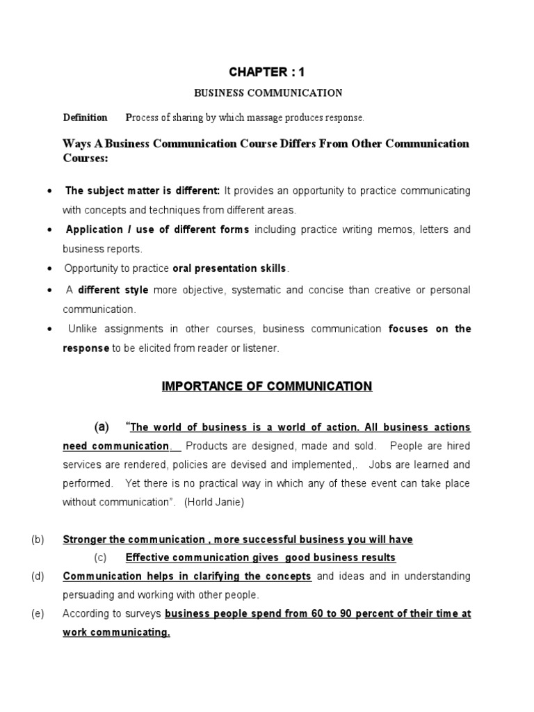 MBA Business Communication Notes | PDF | Perception | Communication