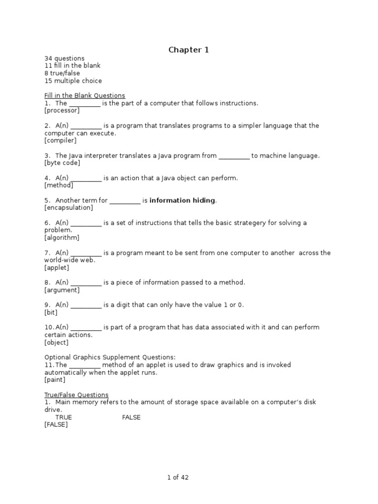 MCQs JAVA.doc | Class (Computer Programming) | Inheritance (Object ...