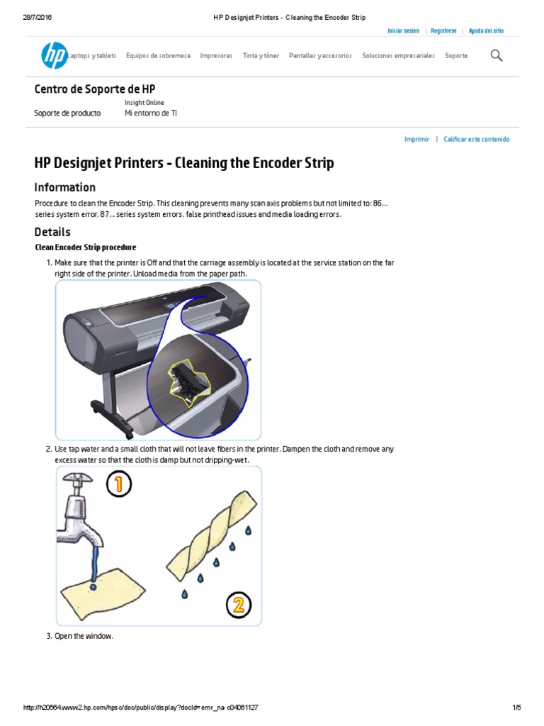 HP Designjet Printers - Cleaning The Encoder Strip | PDF | Computer ...