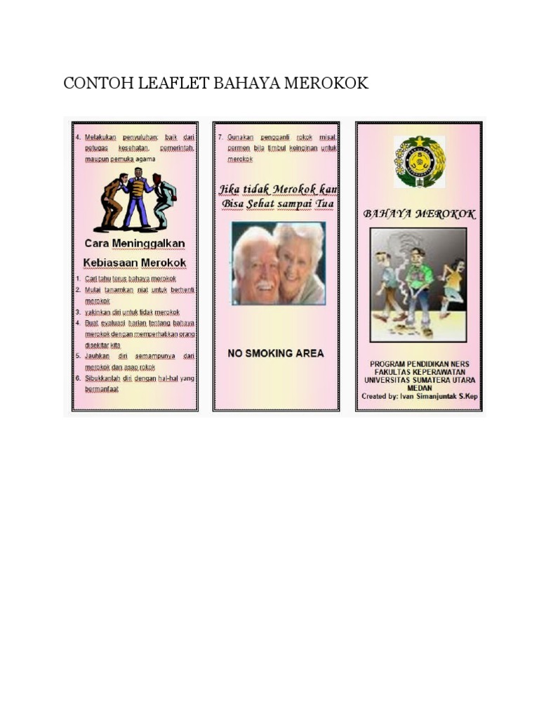 Contoh Leaflet Bahaya Merokok | PDF