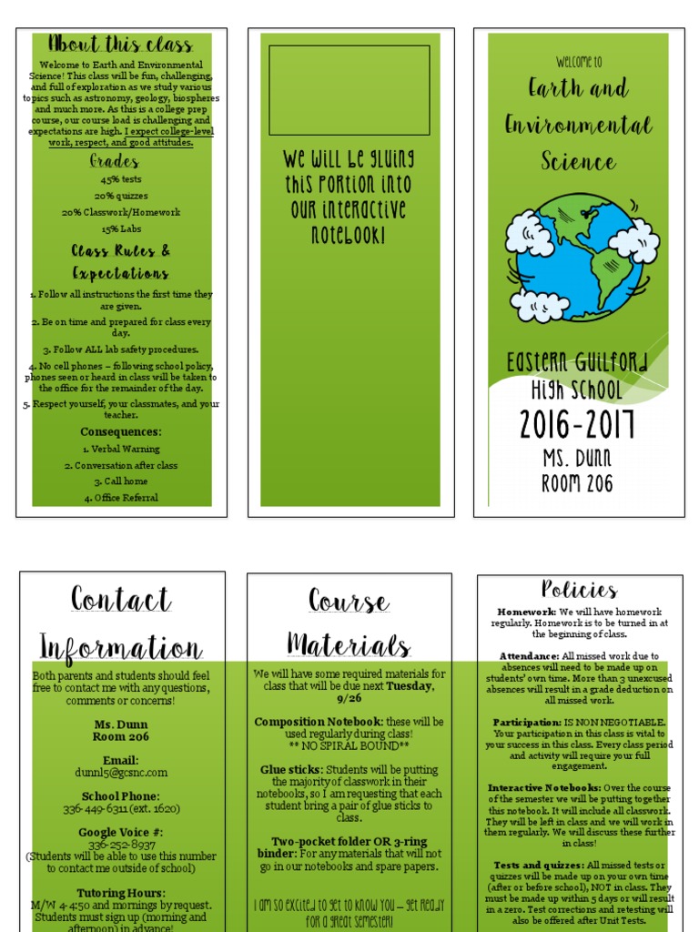 Earth and Environmental Science Syllabus | PDF | Homework | Schools