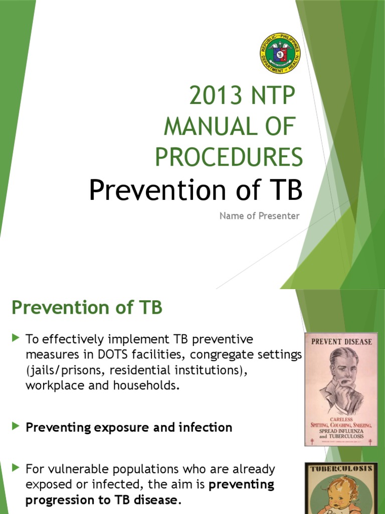 2013 NTP MOP Chapter 4 TB Prevention 12apr2014 | PDF | Tuberculosis | Infection Control