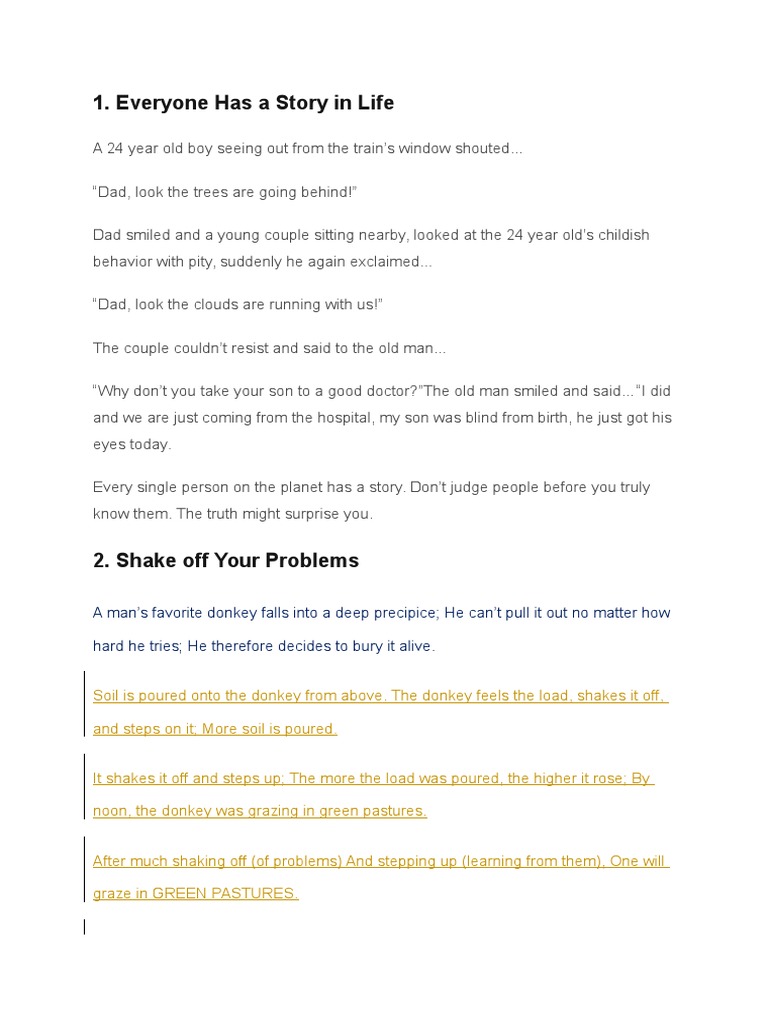Everyone Has A Story in Life | PDF