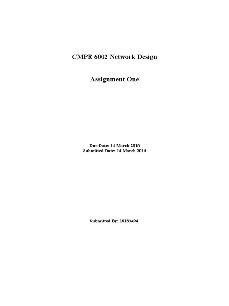 Network Design Assignment Overview | PDF | Network Packet | Router ...