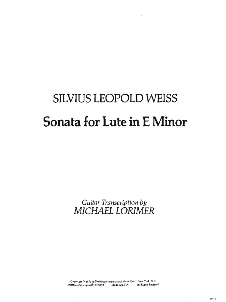 Silvius Leopold Weiss - Collection of Works | PDF | Musical Instruments ...