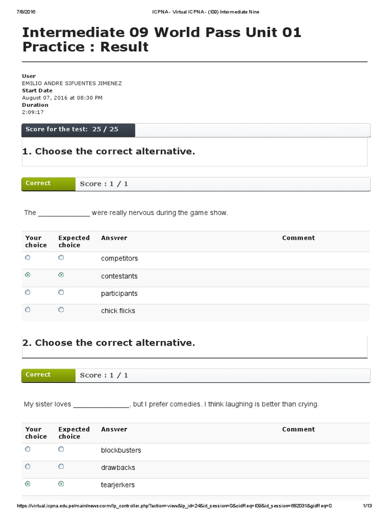 (I09) Intermediate Nine-UNIT 01 | PDF | Cinema | Leisure