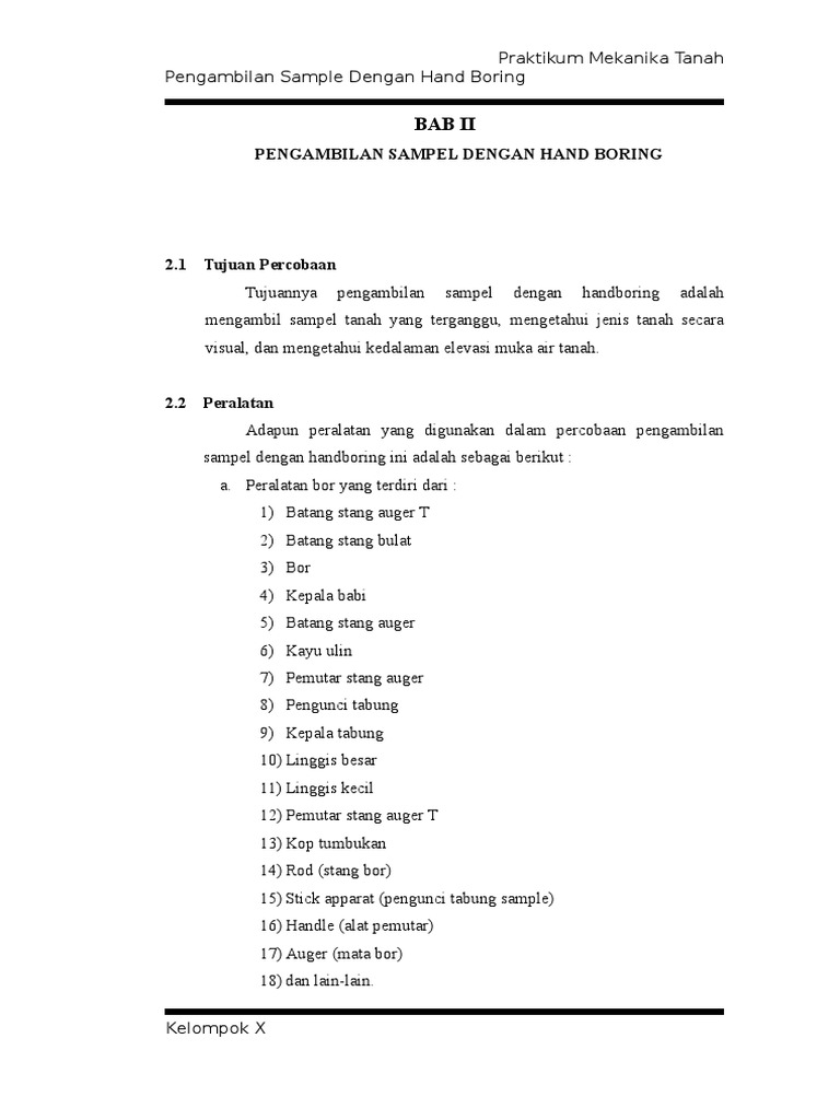 BAB 2 Hand Boring | PDF