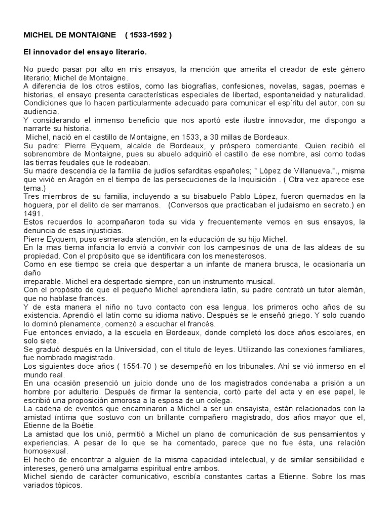 Michel de Montaigne, Biografia | Michel De Montaigne | Religion And Belief