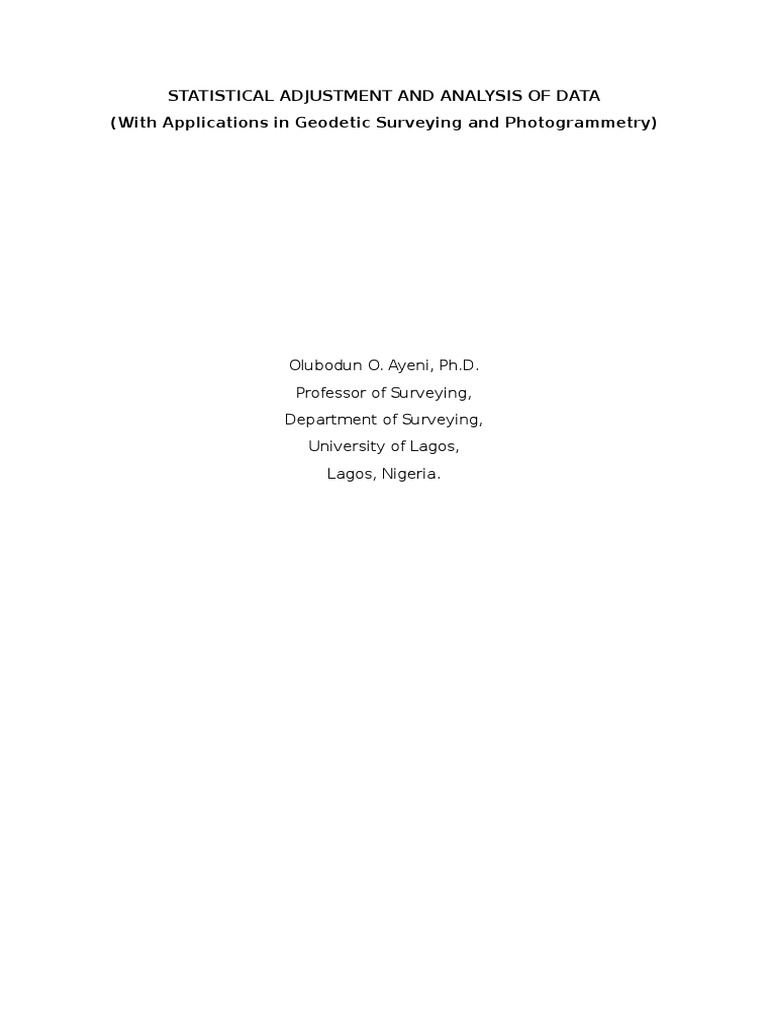 Adjustment Computation | PDF | Least Squares | Matrix (Mathematics) Adjustment Computation | PDF | Least Squares | Matrix (Mathematics)