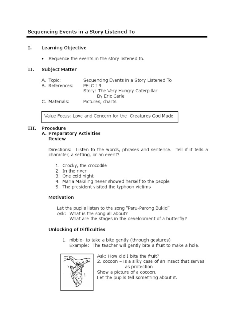 Grade 6 English Listening Sequencing Events in A Story Listened To ...