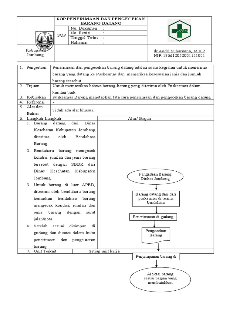 SOP Penerimaan & Pengecekan Barang Datang | PDF