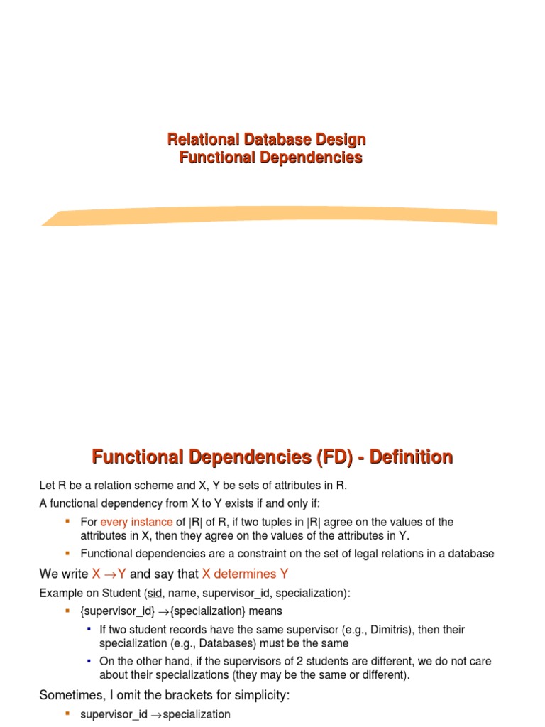 Relational Database Design Functional Dependencies | PDF | Information Retrieval | Data Model