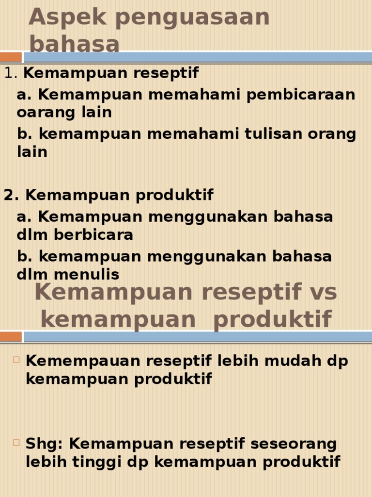 Aspek Penguasaan Bahasa | PDF