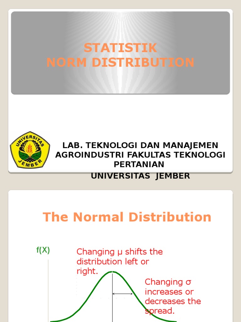 Statistik Norm Distribution: Lab. Teknologi Dan Manajemen Agroindustri Fakultas Teknologi ...