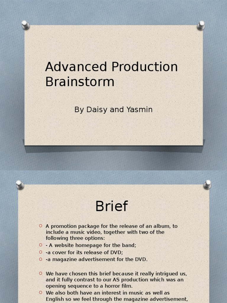 Advanced Production Brainstorm | PDF Advanced Production Brainstorm | PDF