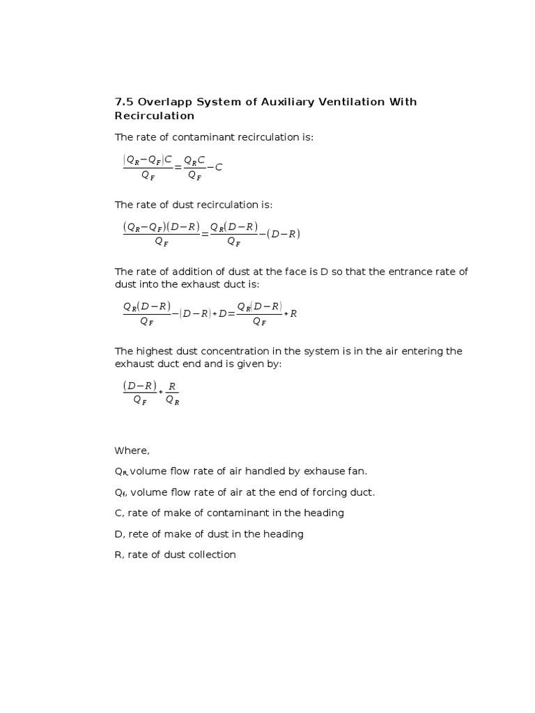 7.5 Overlapp System of Auxiliary Ventilation With Recirculation | PDF ...