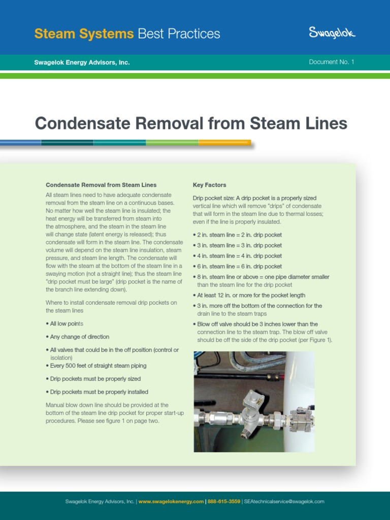 Best Practice - Condensate Removal From Steam Lines | PDF | Steam ...
