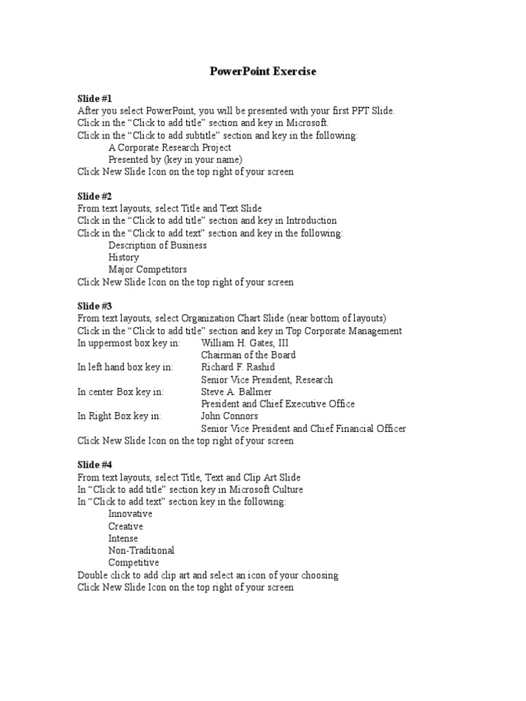 PowerPoint Exercise | Download Free PDF | Revenue | Microsoft Power Point