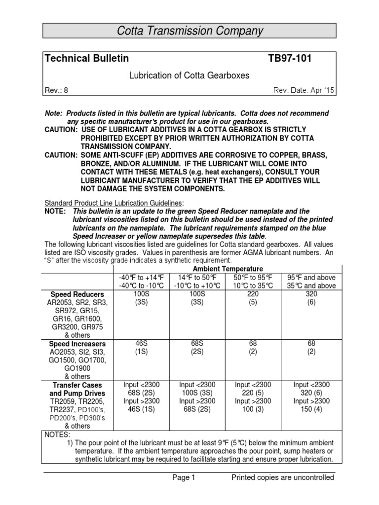 Gearbox Lubrication Guide | PDF | Lubricant | Motor Oil