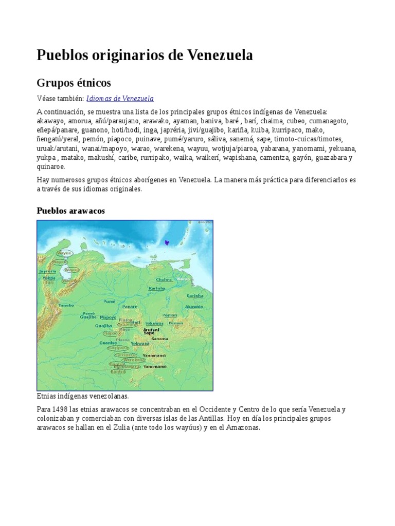Pueblos Originarios de Venezuela | Grupos étnicos | Gente indígena