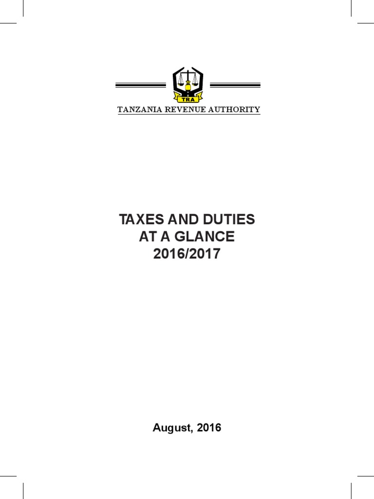 TRA Taxes at Glance - 2016-17 | PDF | Value Added Tax | Employee Benefits