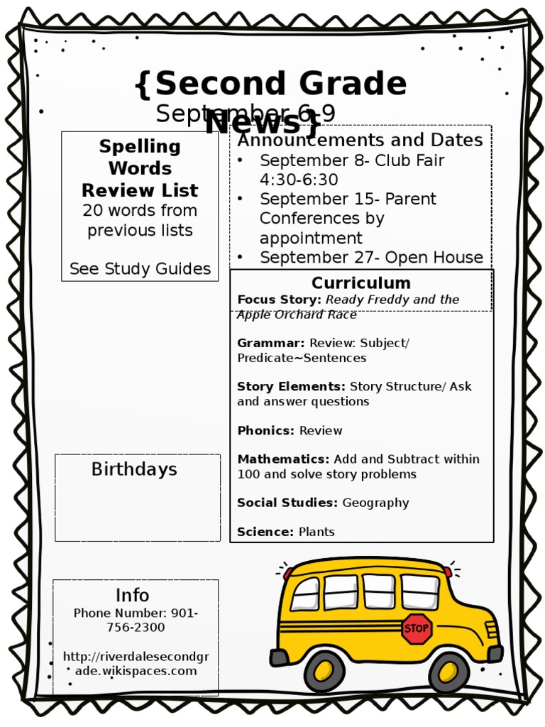 Second Grade Weekly News & Updates | PDF | Home & Garden