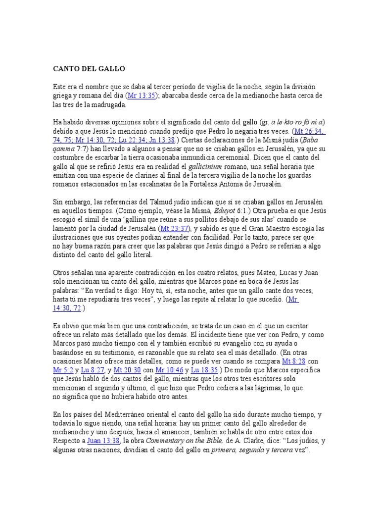 El Canto de Gallo | San Pedro | Noche