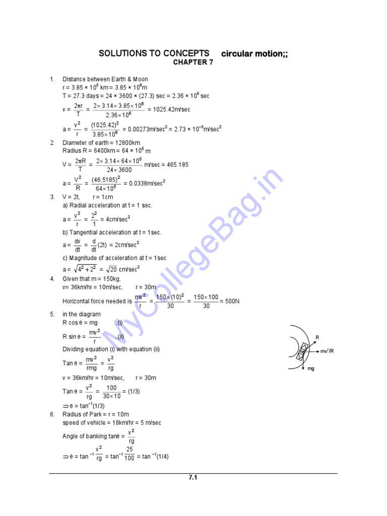 Chapter 7 Circular Motion | PDF | Acceleration | Dynamics (Mechanics)