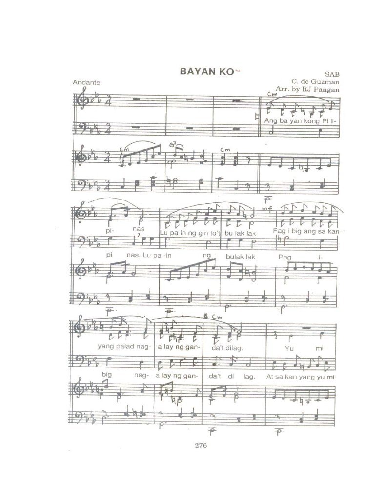 Bayan Ko_Music Sheet