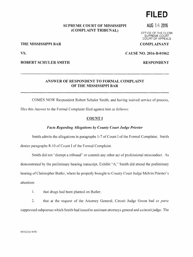 RSS Response to Bar Complaint | Complaint | United States Constitution