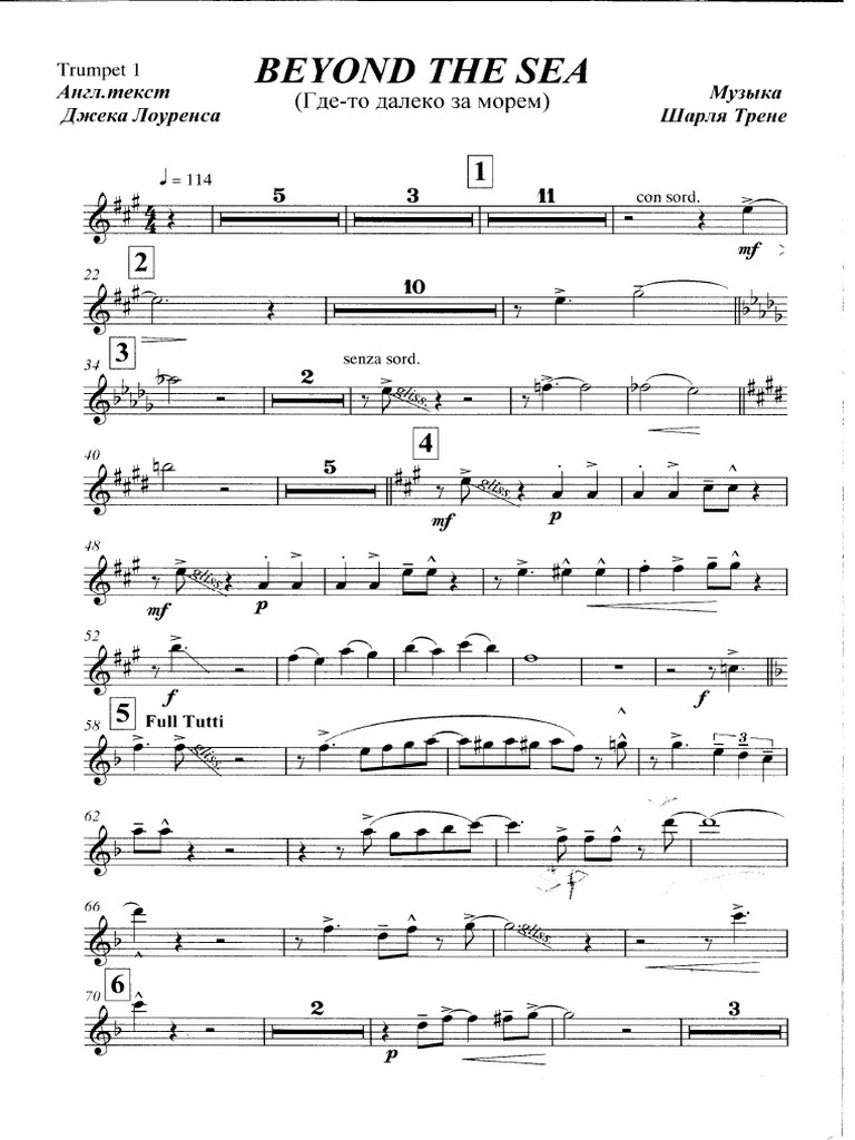 Beyond The Sea - Trumpet 1 | PDF
