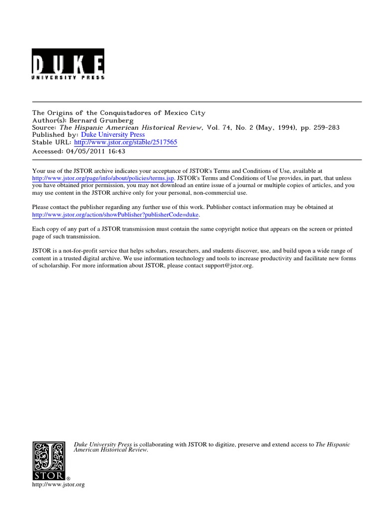Grunberg, Bernard - The Origins of The Conquistadores of Mexico City ...