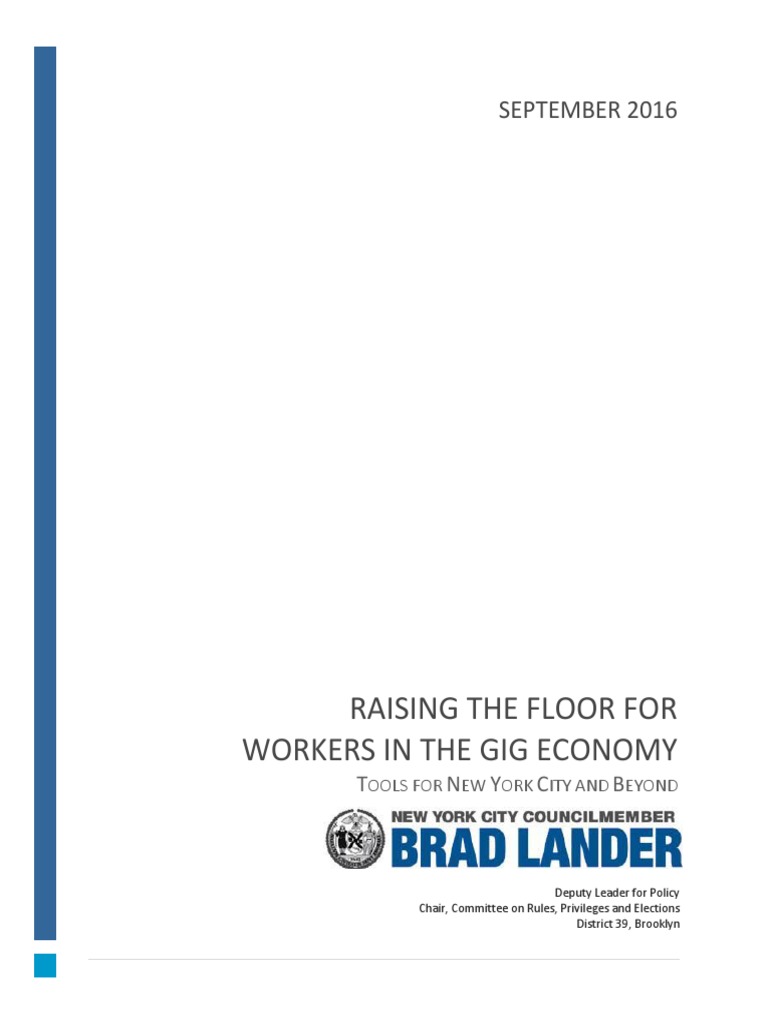 Raising The Floor For Workers in The Gig Economy | PDF | Independent ...