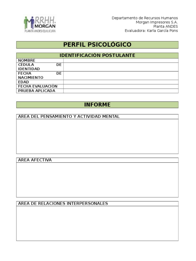 Formato De Perfil Psicologico _ ¿Cómo hacer un perfil psicológico de una persona? – BTFFTJ